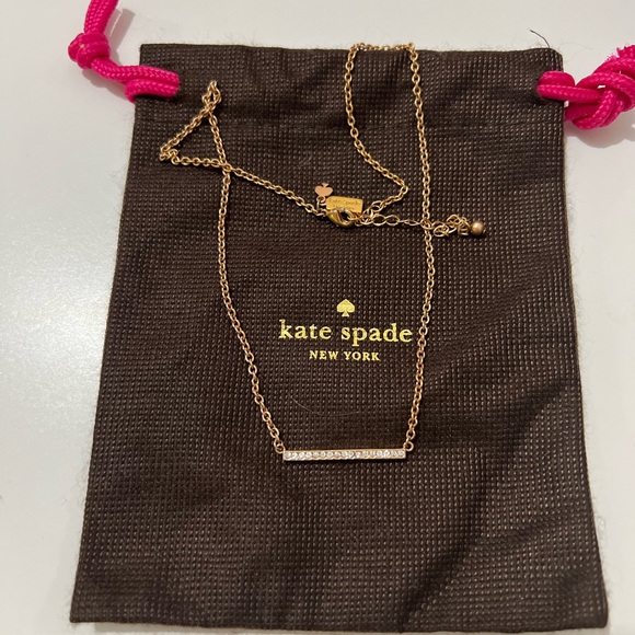 kate spade | Jewelry | Kate Spade Rose Gold Bar Pave Necklace | Poshmark